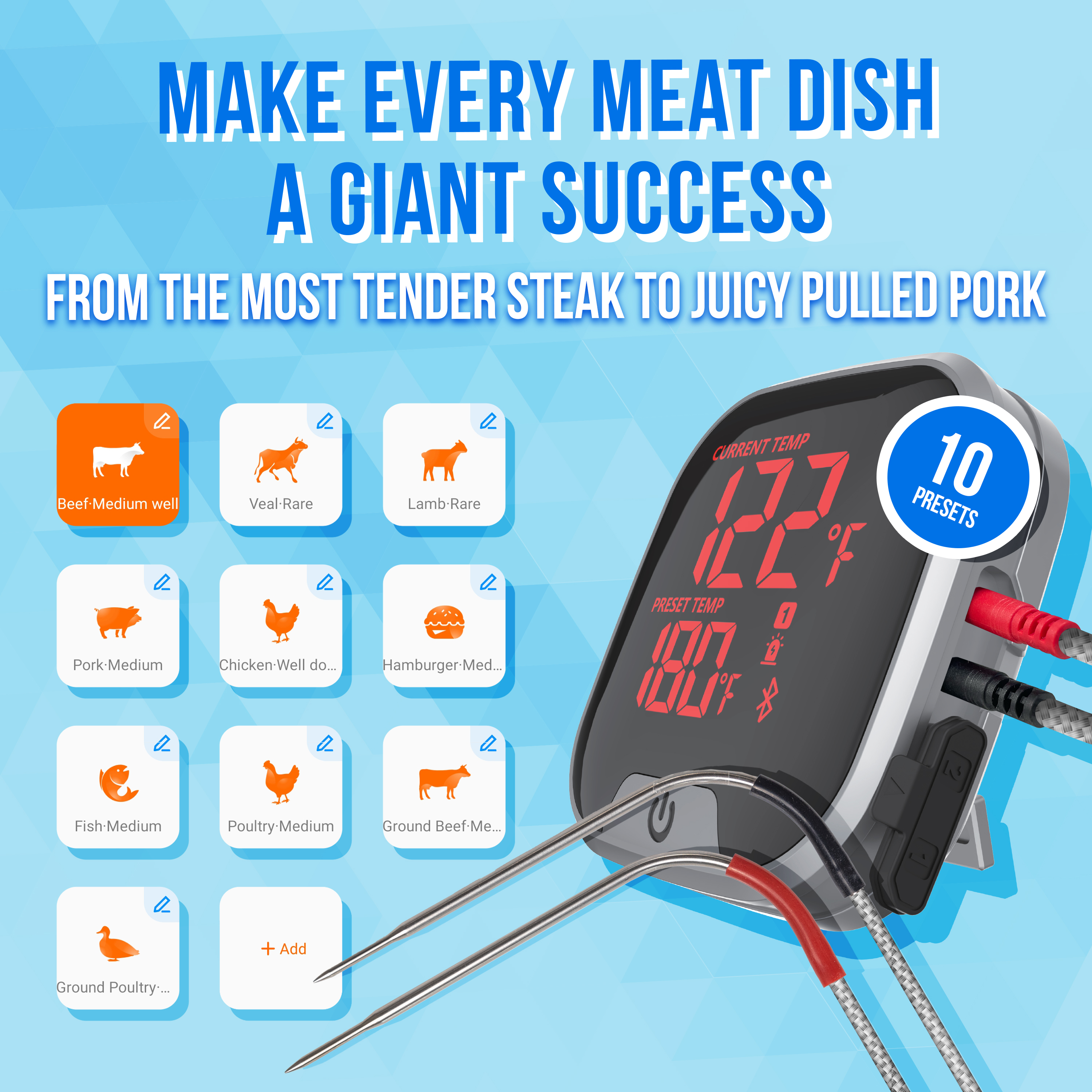 Smart BBQ Meat Thermometer with App - Silvergear